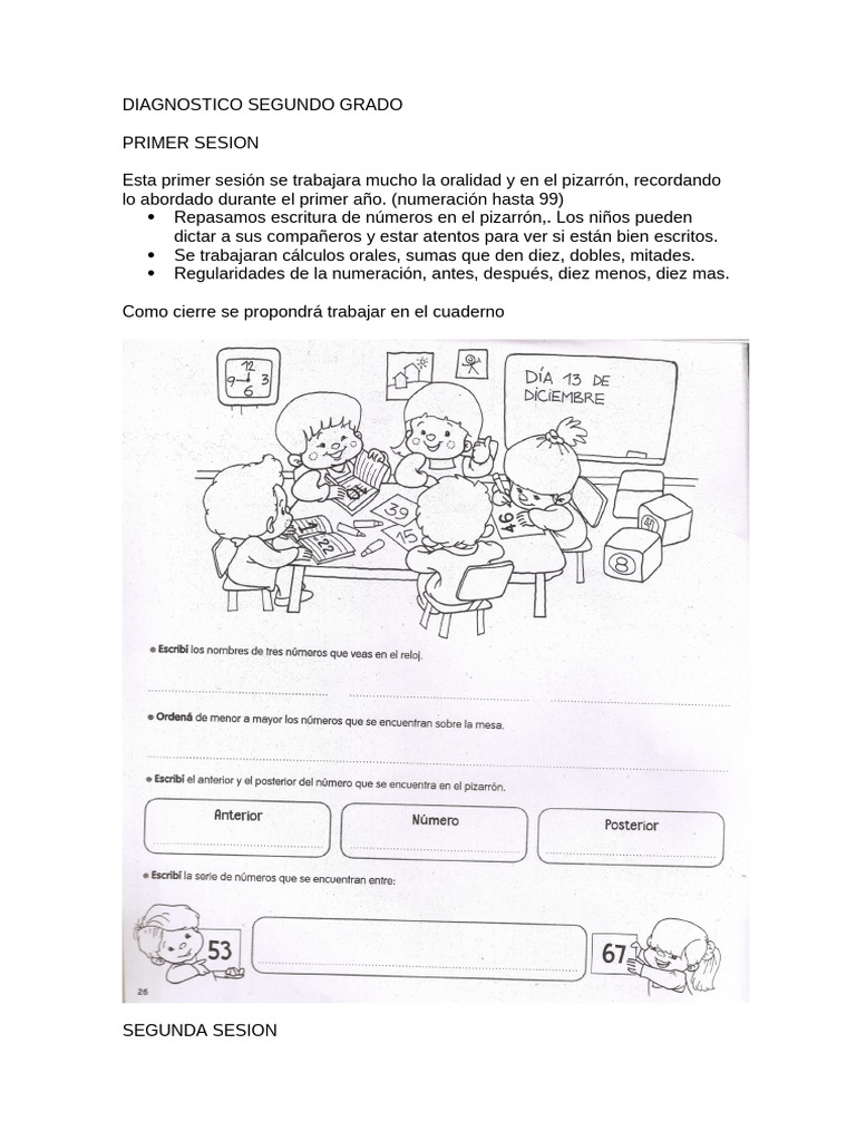Diagnostico Segundo Matem Grado | PDF