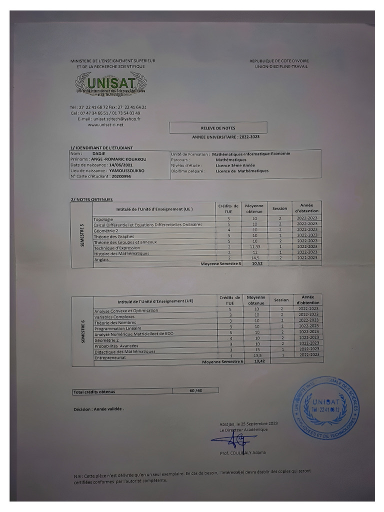 Bulletins Universitaire Licence | PDF