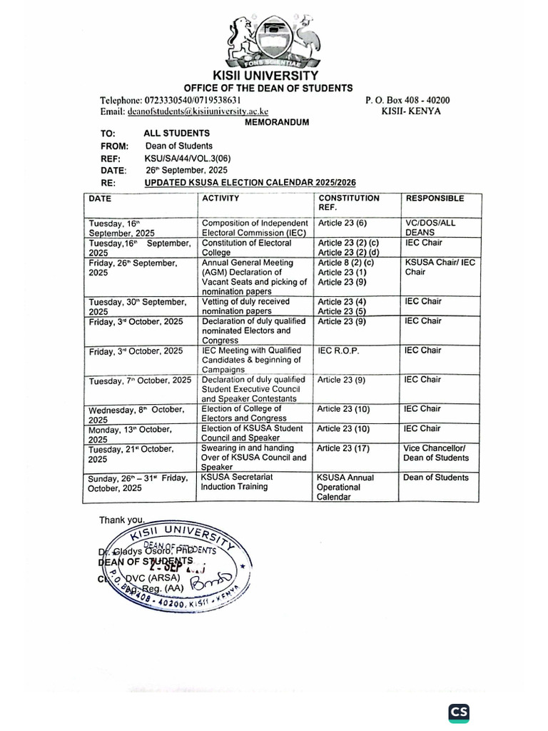Updated Ksusa Elections 2526 | PDF