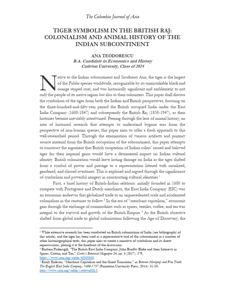 New Tiger Symbolism | PDF | British Empire | East India Company