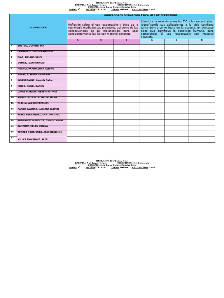 Rubrica Form - Et. y Ciu. Septiembre | PDF