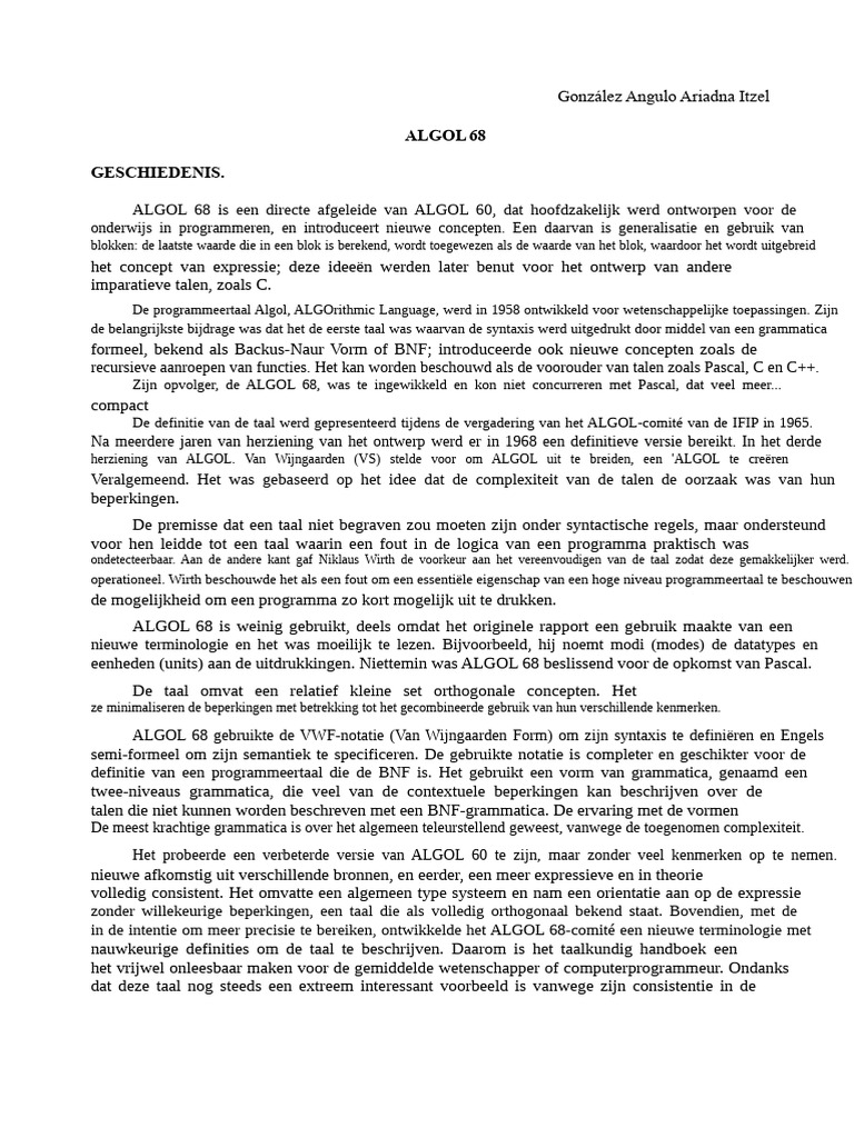 Algol 68 | PDF