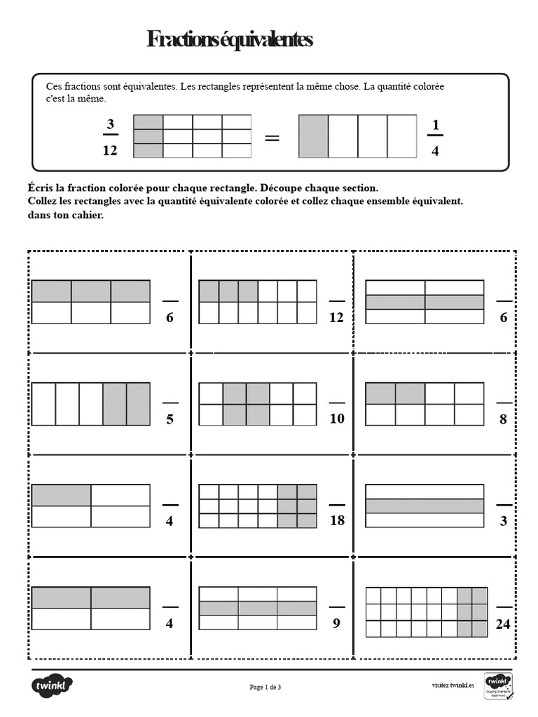 Comprendre les fractions équivalentes | PDF | Mathématiques discrètes ...