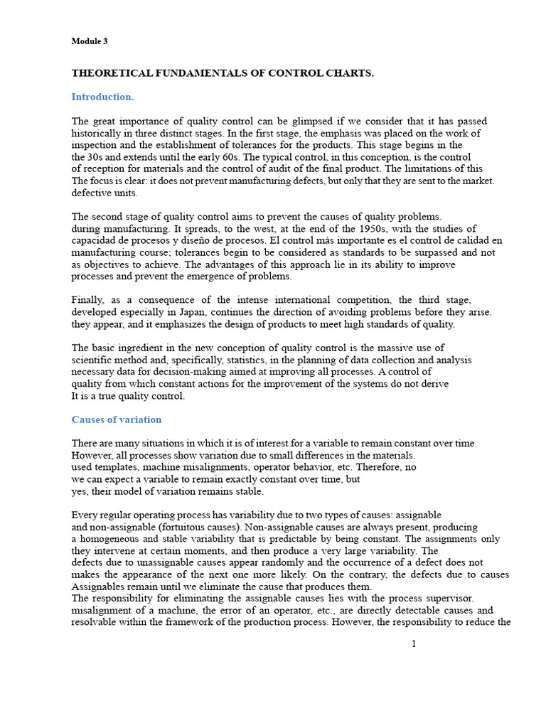 Theoretical Foundations of Control Charts | PDF | Statistics ...