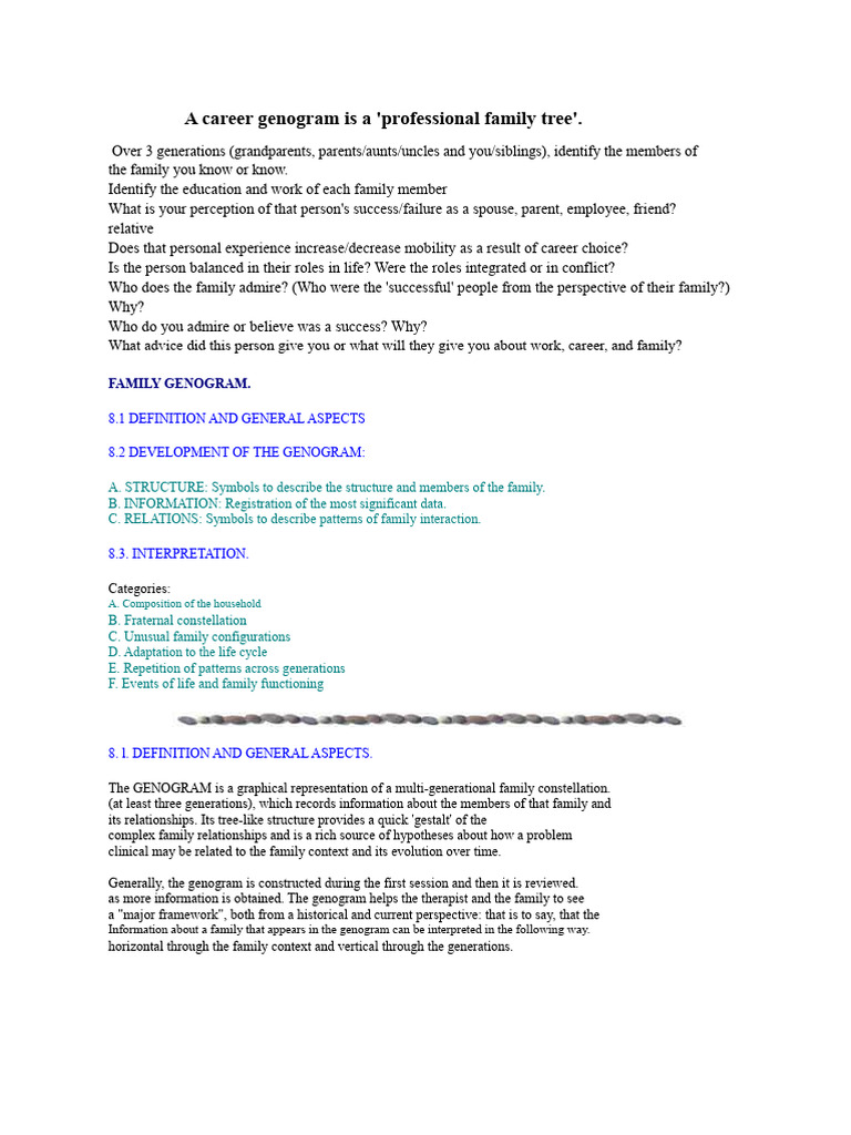 Career Genogram: Family Dynamics Analysis | PDF | Family | Marriage