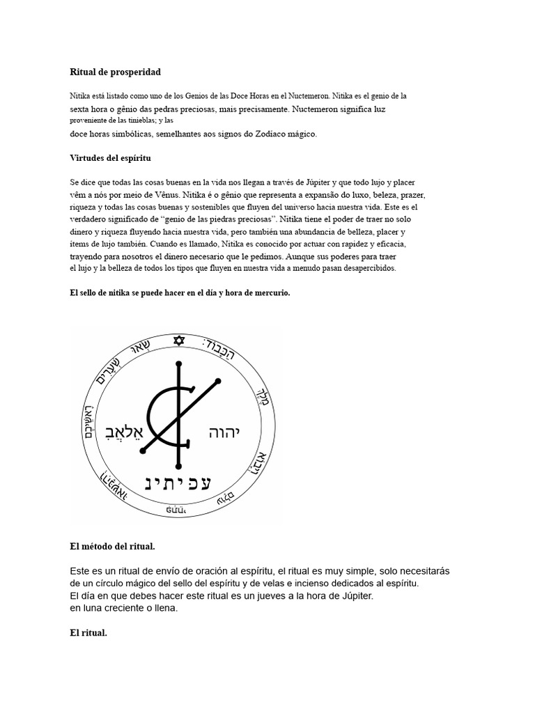 Ritual de Prosperidad con Nitika | PDF