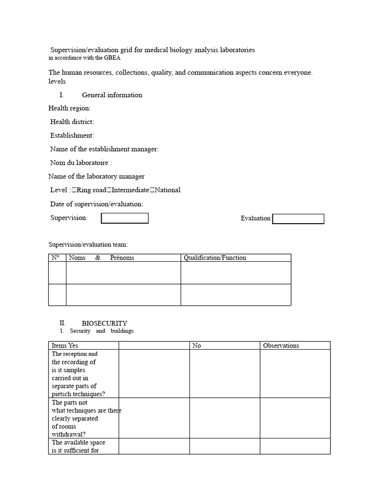 Supervision grid | PDF | Laboratories | Disinfectant