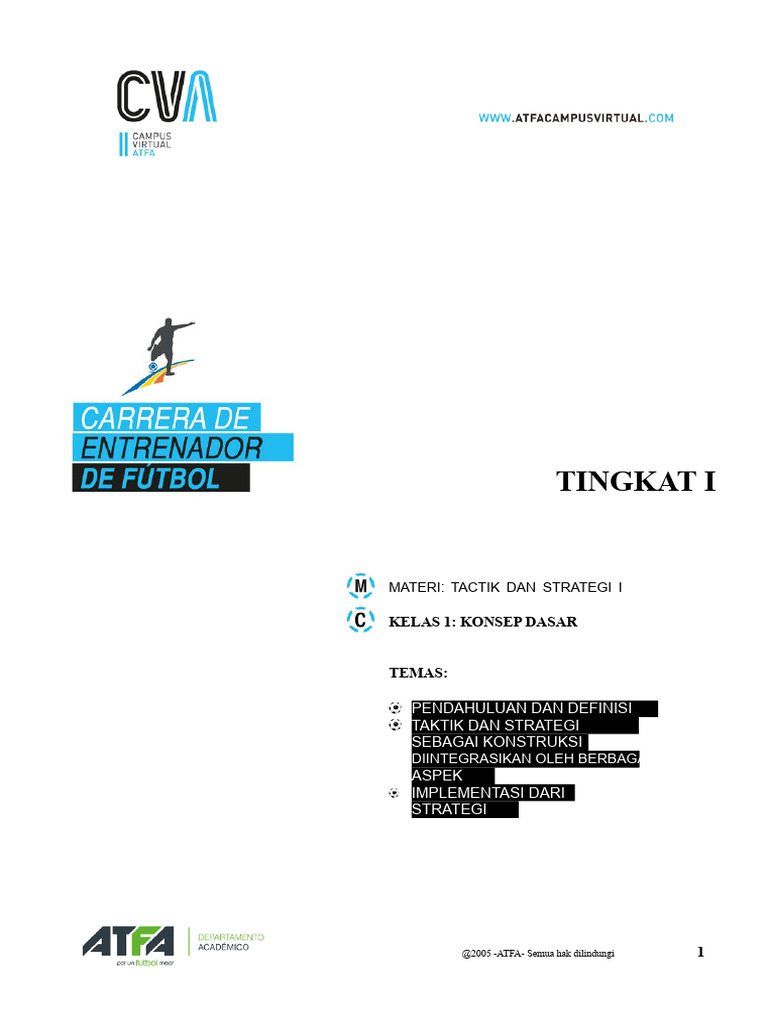 Taktik Dan Strategi I V 15 - Kelas 1 | PDF