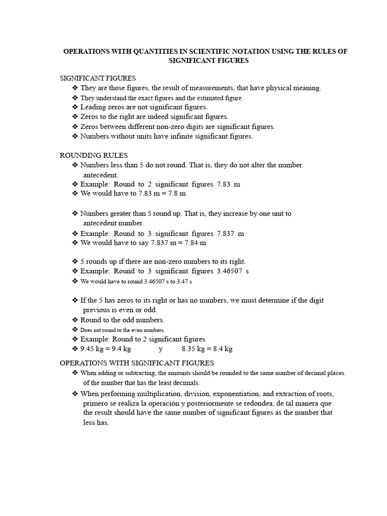Significant Figures and Operations | PDF | Significant Figures | Numbers