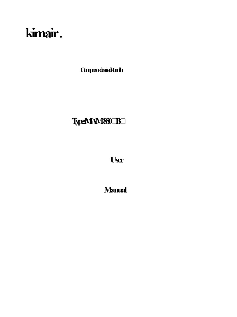 Manual del Compresor de Aire MAM-880B | PDF | Contraseña | Ingenieria ...