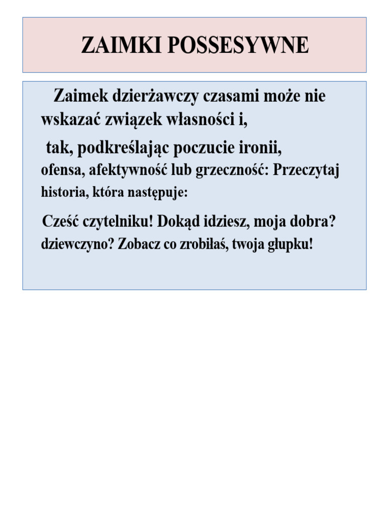 Zaimek dzierżawczy (1).pptx | PDF