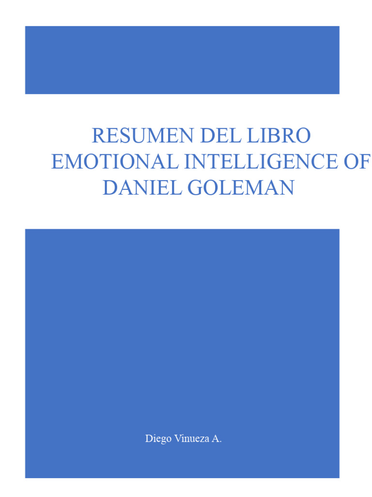 Goleman's Emotional Intelligence Summary | PDF | Emotions | Mind