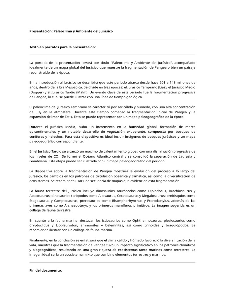 Paleoclima y Ambiente del Jurásico | PDF | Ciencias de la Tierra ...