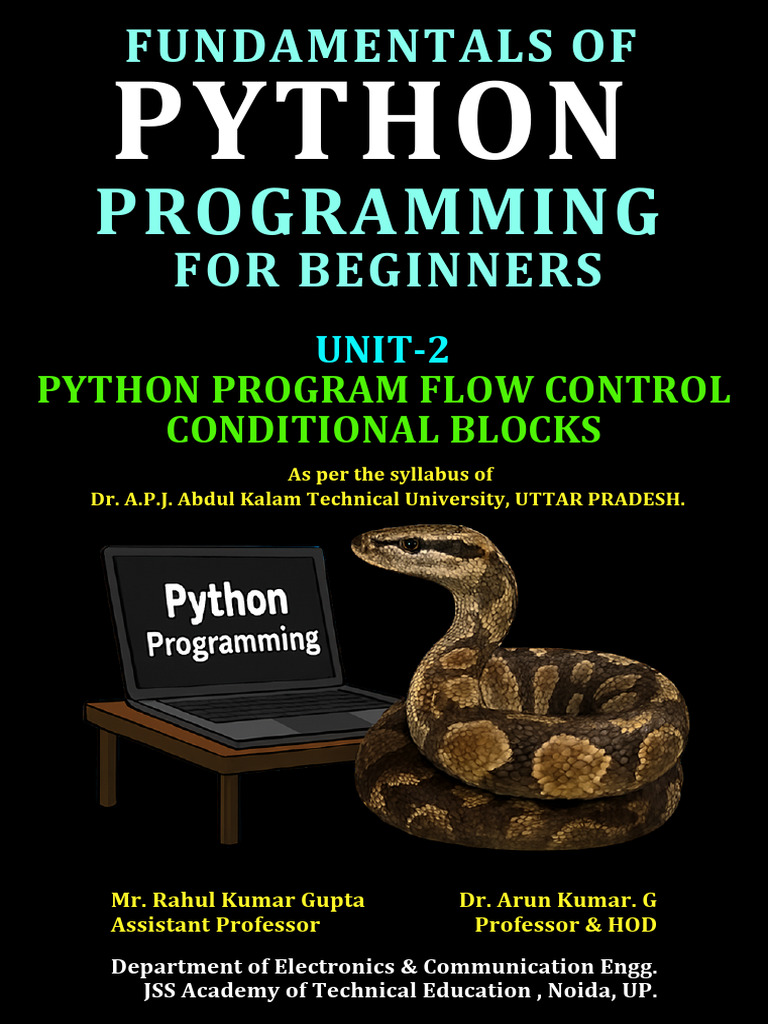 Unit-2 Complete Python Program Flow Control Conditional Blocks 22nd ...