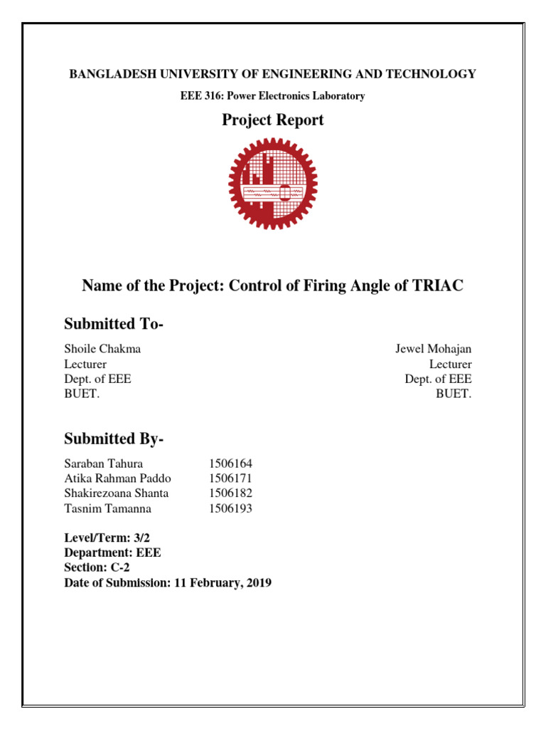 TRIAC Firing Angle Control Circuit | PDF | Rectifier | Electronics