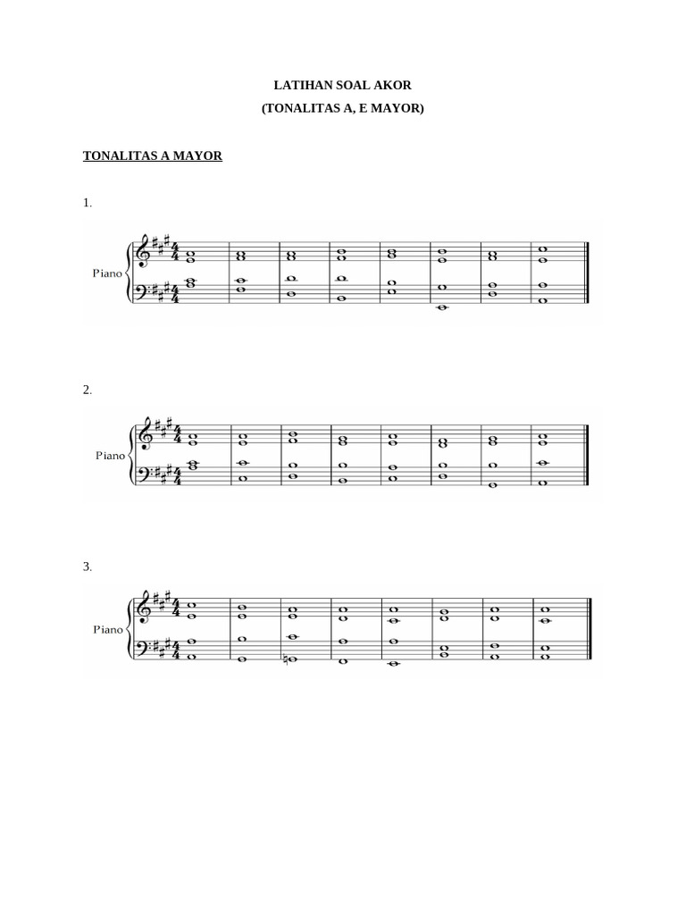 Latihan Soal Akor A & e Mayor | PDF