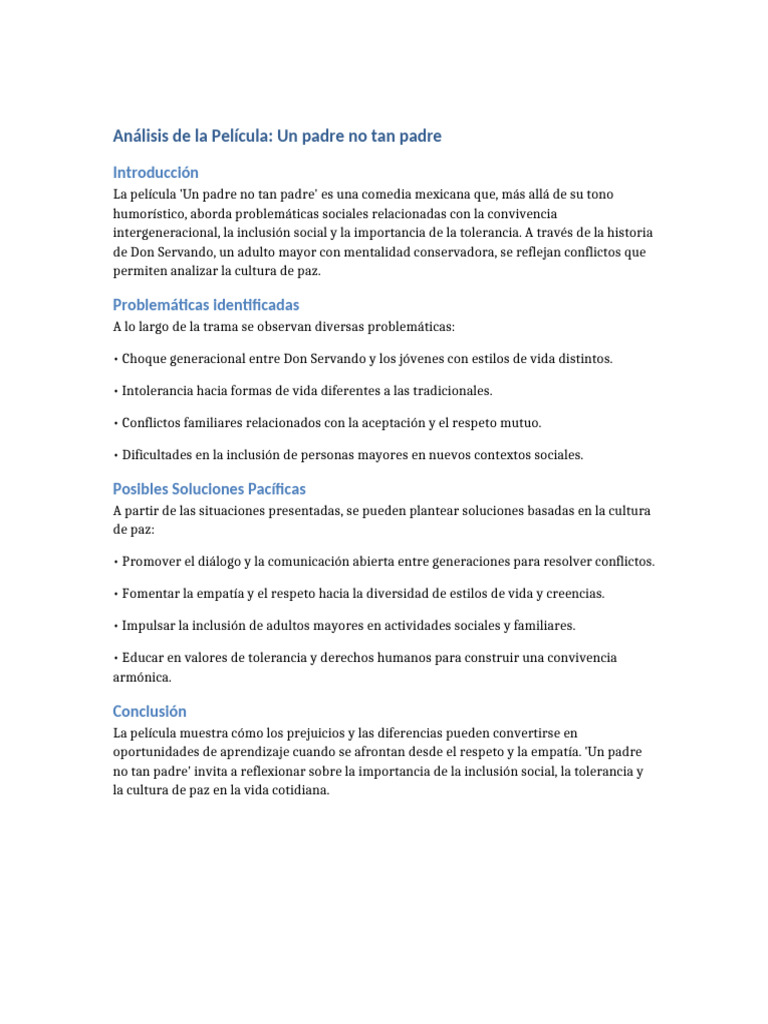 Analisis Un Padre No Tan Padre | PDF