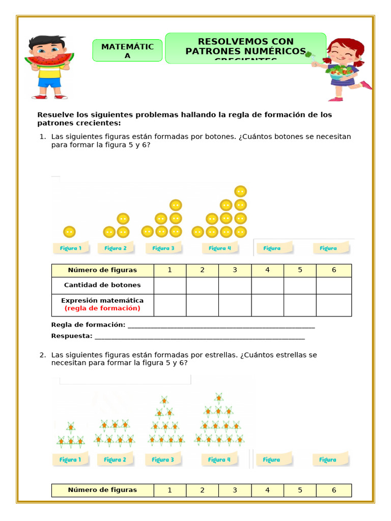 Ficha de Aprendizaje Resolvemos Problemas Con Patrones Numericos | PDF