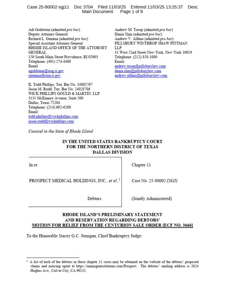 Rhode Island Response | PDF | Chapter 11