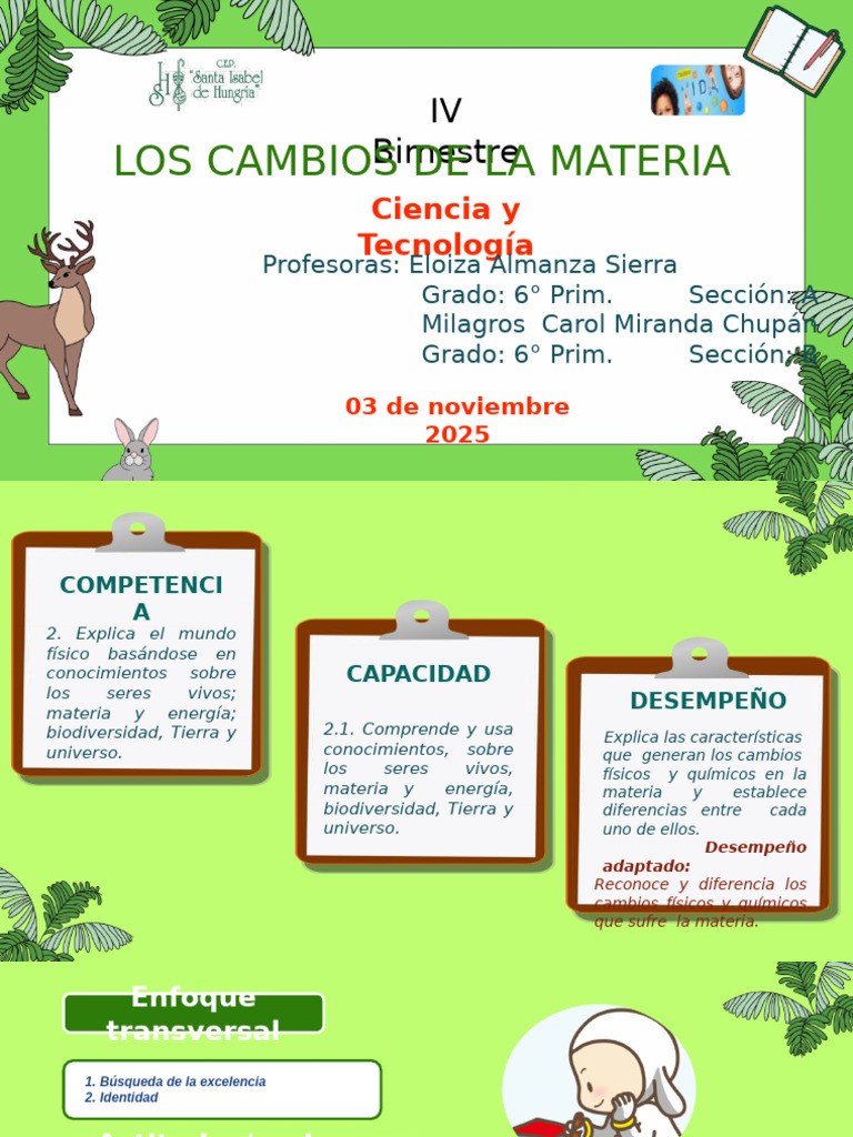 6° Cambios de La Materia - 2025 | PDF | Importar | Química
