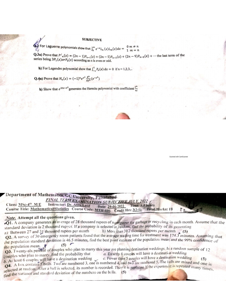 Bs (8) &MSC (4) Final and Mid Papers | PDF