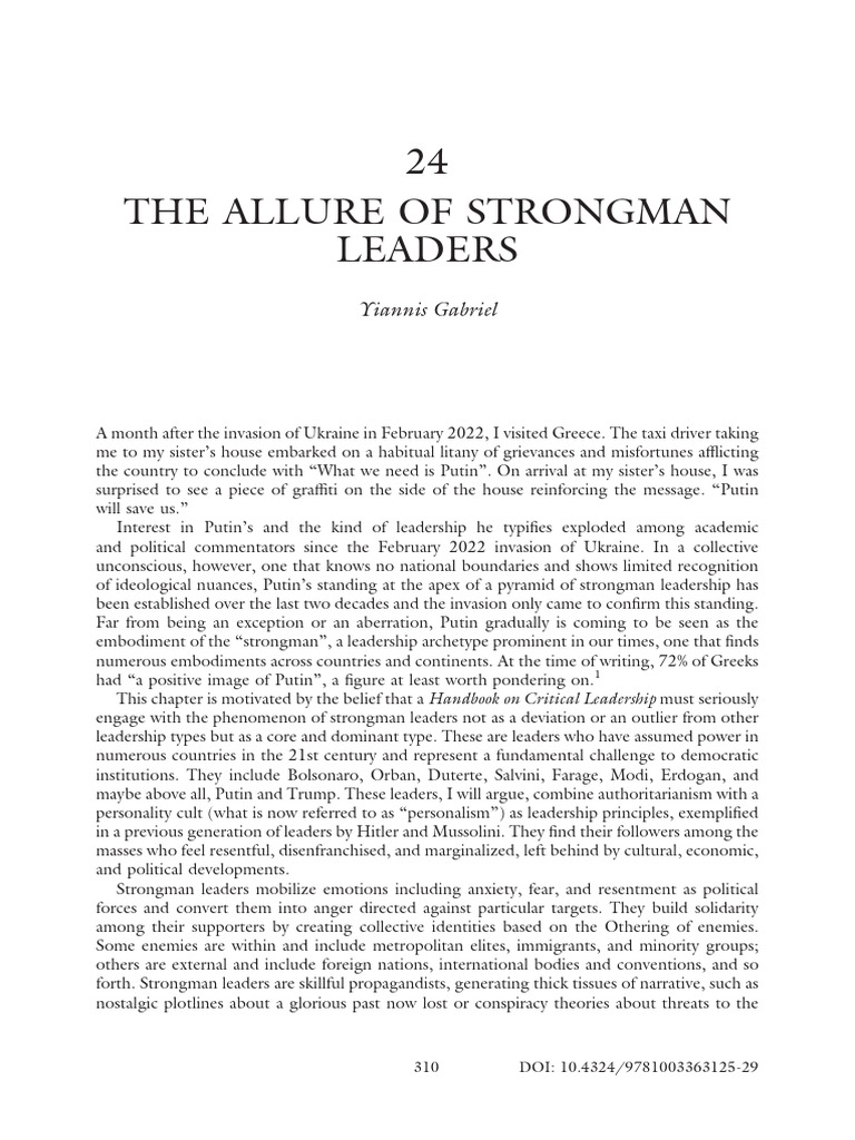 The Appeal of Strongman Leaders | PDF | Narcissism | Populism