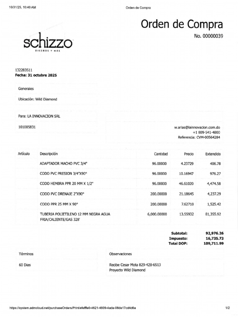 Pvm-0388281 Schizzo Diseños y Mas SRL | PDF