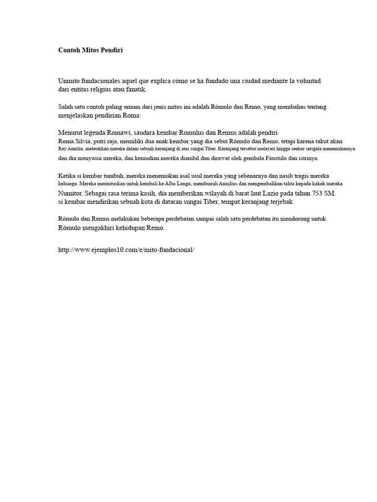 Contoh Mitos Pendiri | PDF