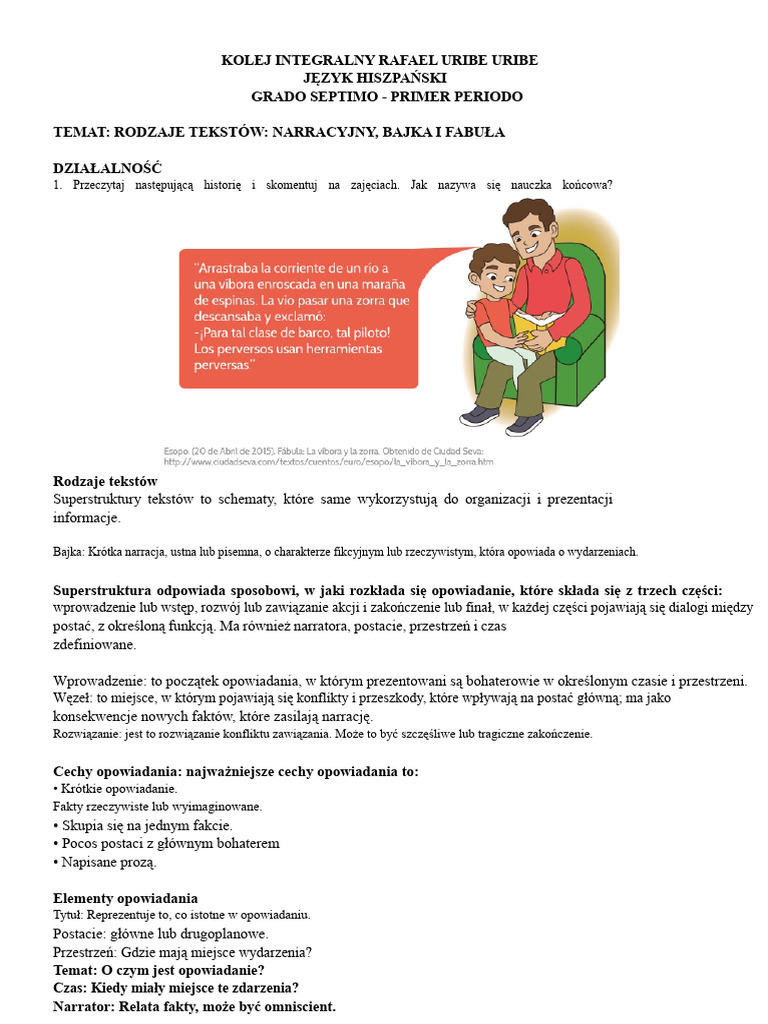 Przewodnik 2 Tekst Narracyjny, Bajka I Fable. | PDF