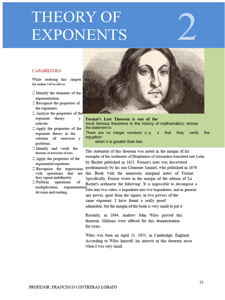 Book-Chapter 2 Exponent Theory PDF | PDF | Exponentiation | Numbers