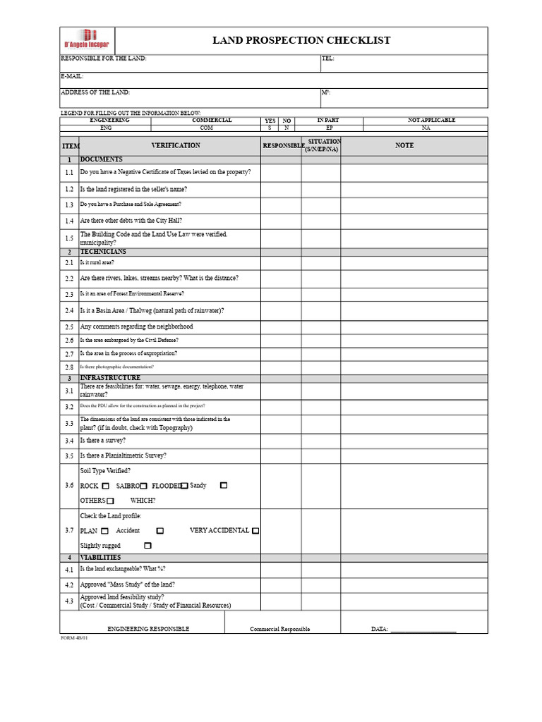 Land Prospecting Checklist | PDF | Economies