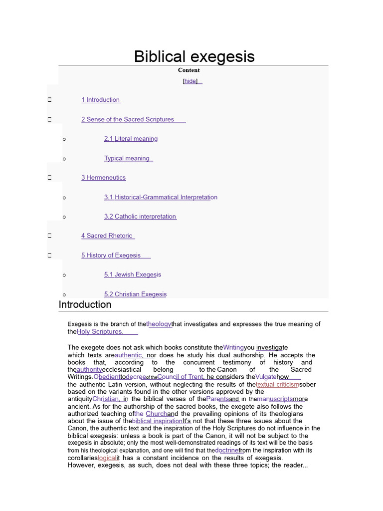 Catholic Biblical Exegesis Explained | PDF | Exegesis | Bible