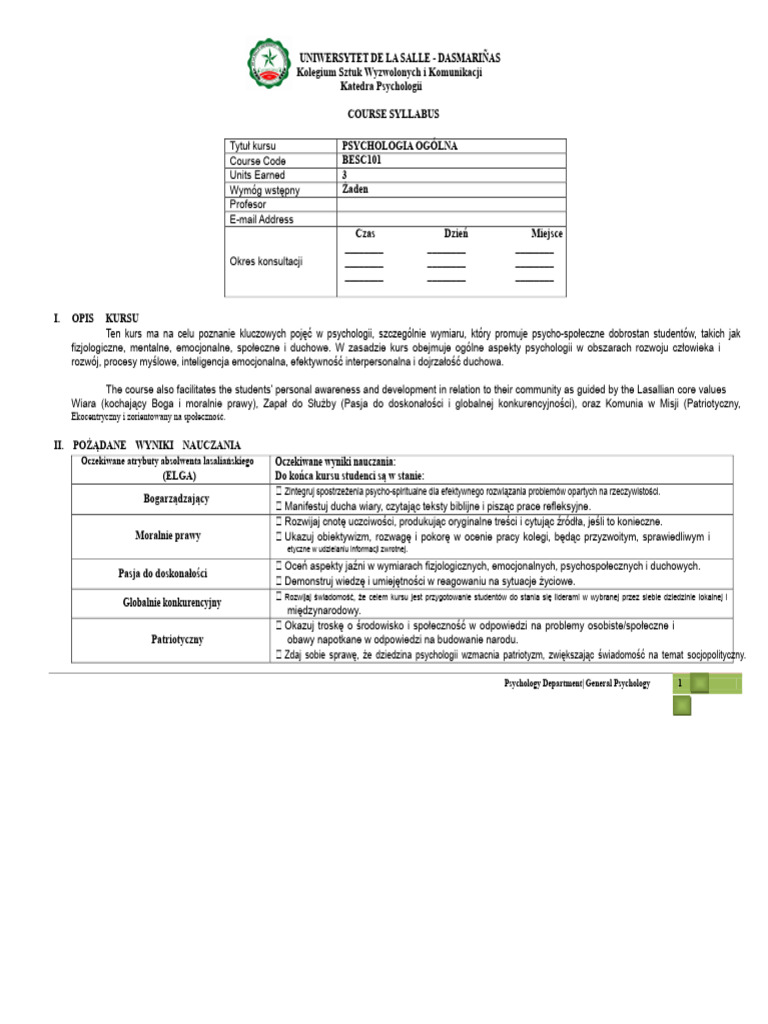 Sylabus GenPsych | PDF