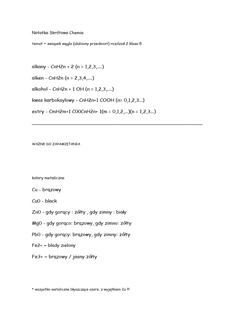 Nota Ringkas Kimia | PDF