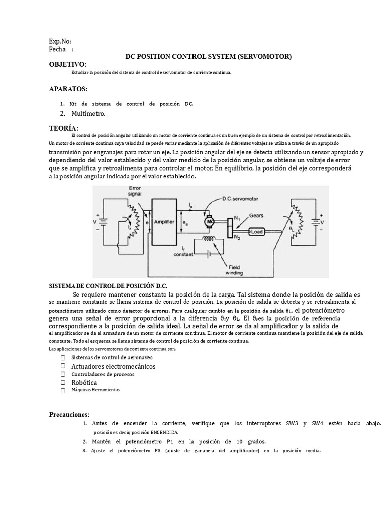 Control de Posición de CC | PDF | Corriente continua | Sistema de control