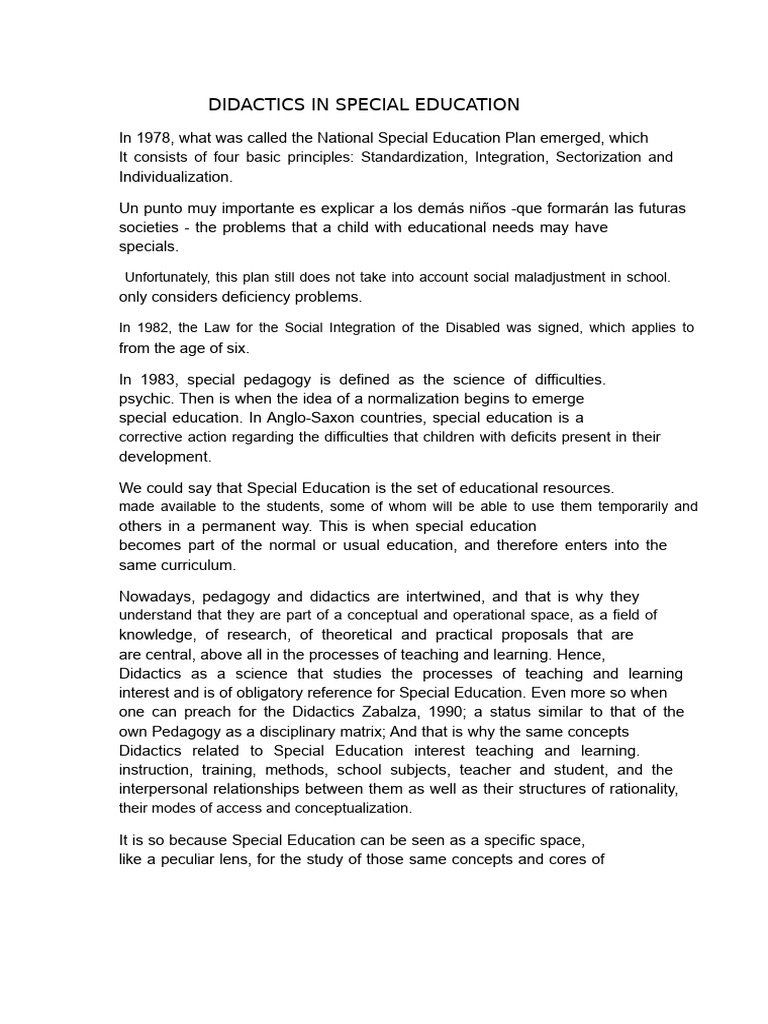 Didactics of Special Education | PDF | Interdisciplinarity | Pedagogy