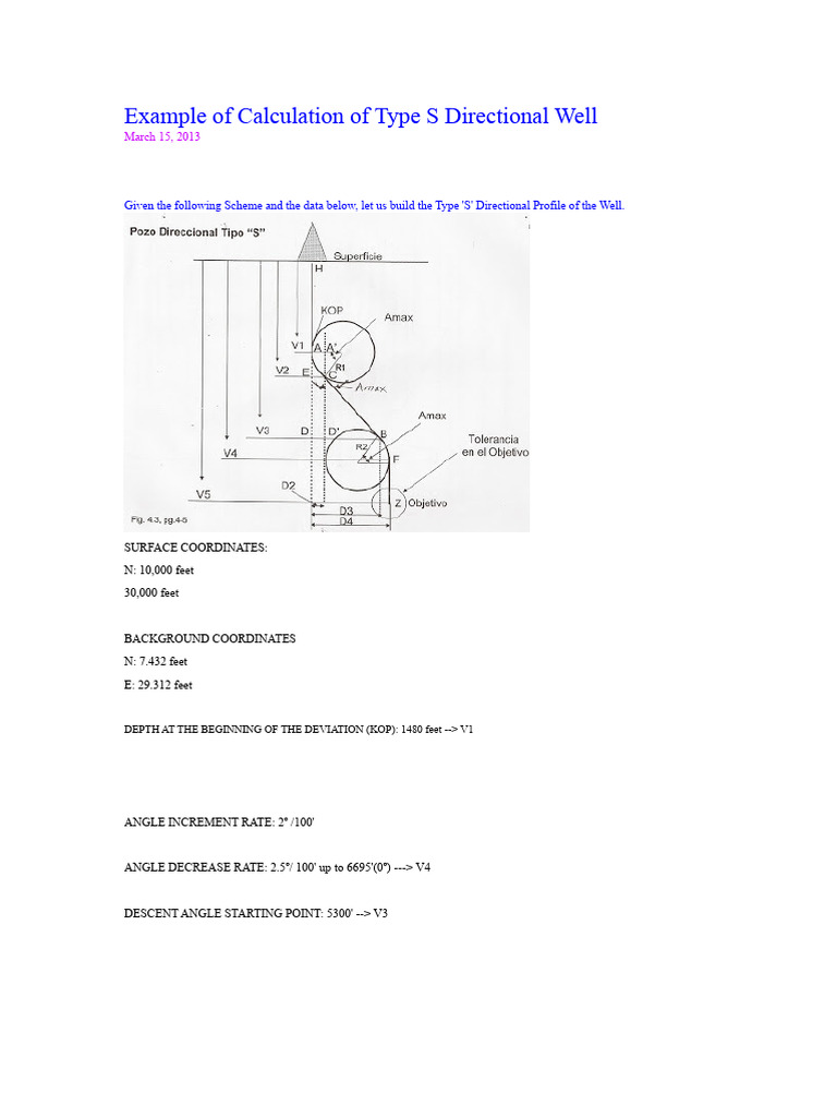 Example of Calculation of Directional Well Type S PDF | PDF ...