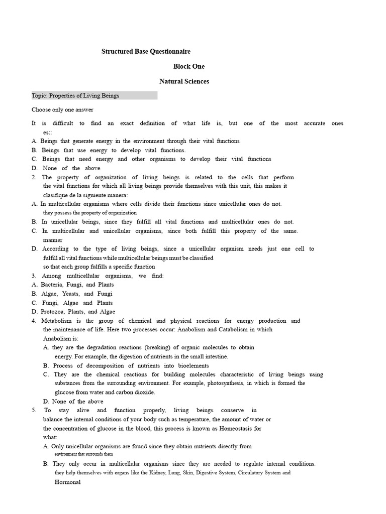 Structured Base Questions Questionnaire | PDF | Reproduction | Sexual ...