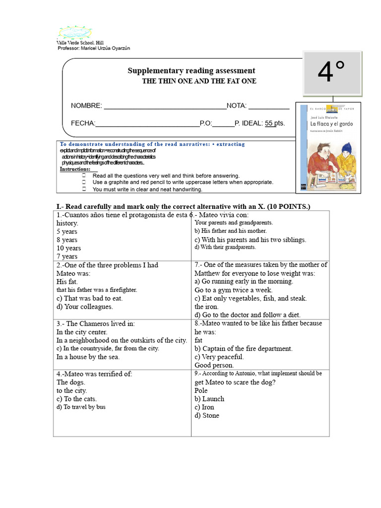 Supplementary Reading Assessment Guide | PDF