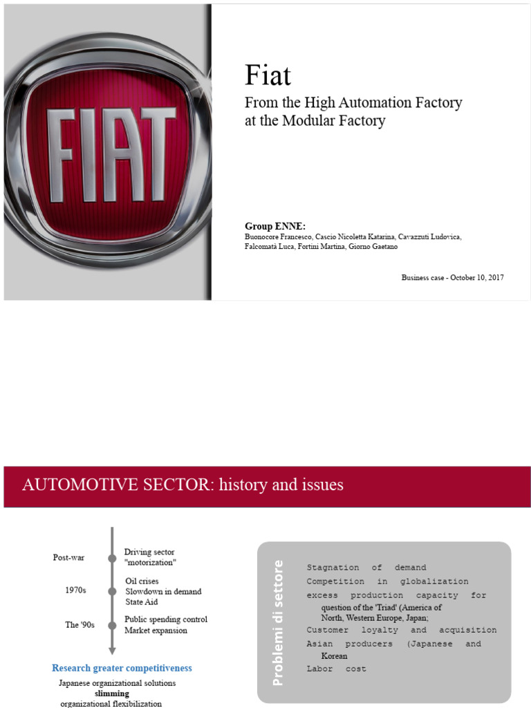 Organizational Change at Fiat: From A Highly Automated Factory To A ...