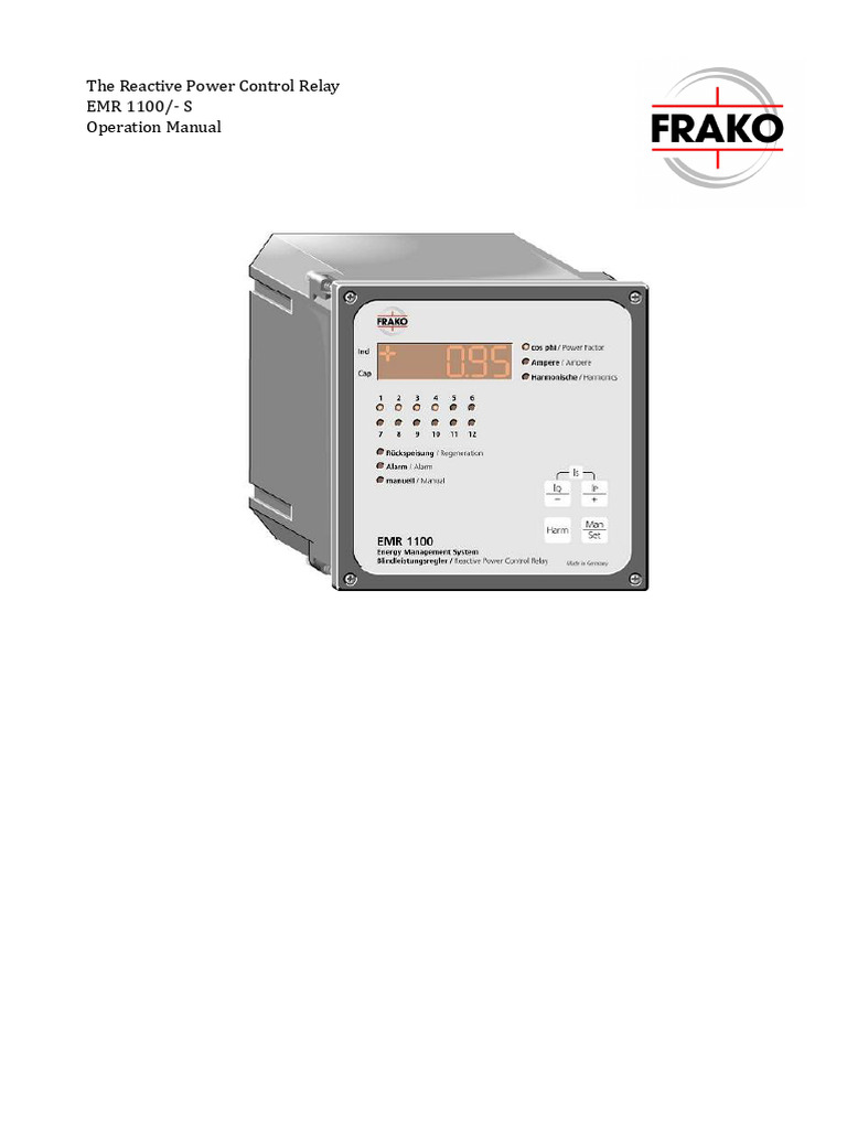 Reactive Power Control Relay Manual | PDF | Capacitor | Relay