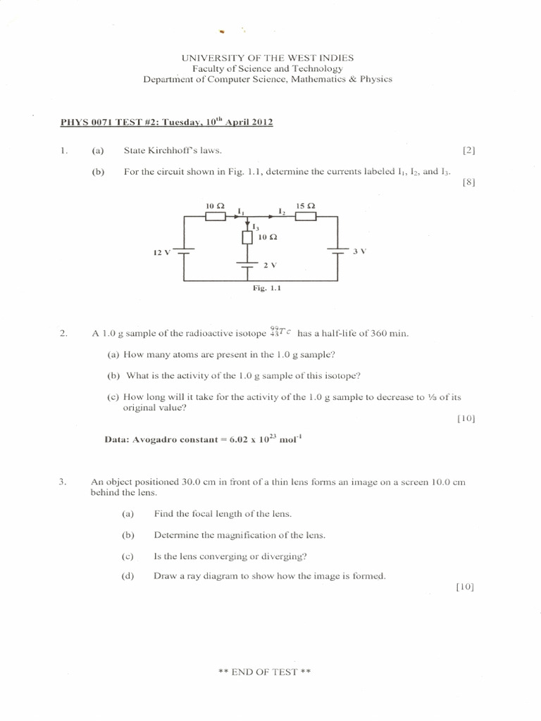 Phys0071 Tutorials 7-12c | PDF