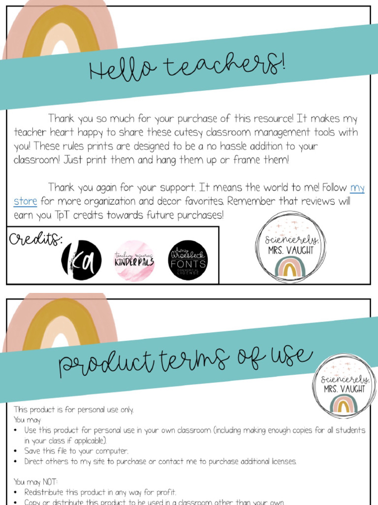 Whole Brain Teachings Rules Boho Rainbow | PDF