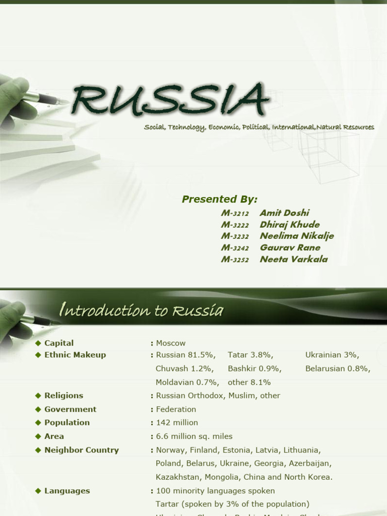 Overview of Russia: Social, Economic, and Political Insights | PDF ...