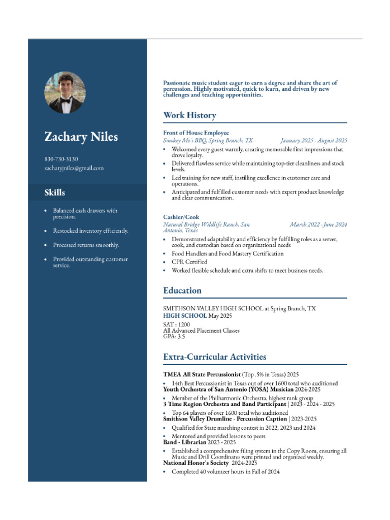 Zach Niles Resume | PDF
