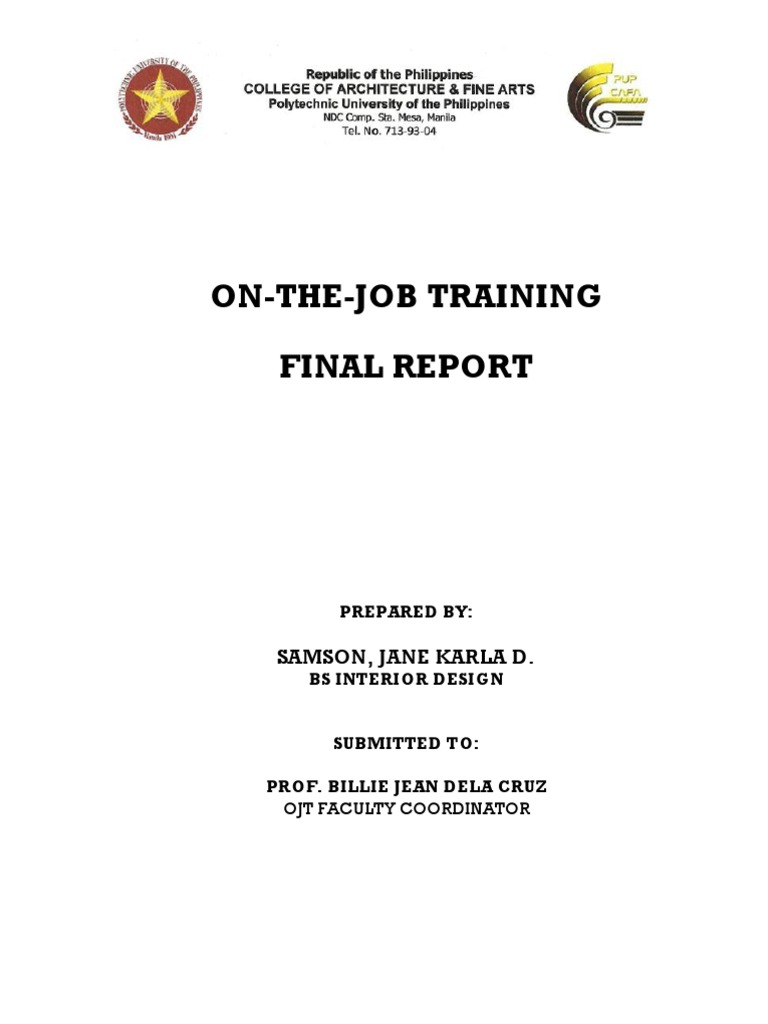 Ojt Final Report | PDF | Interior Design | Mentorship