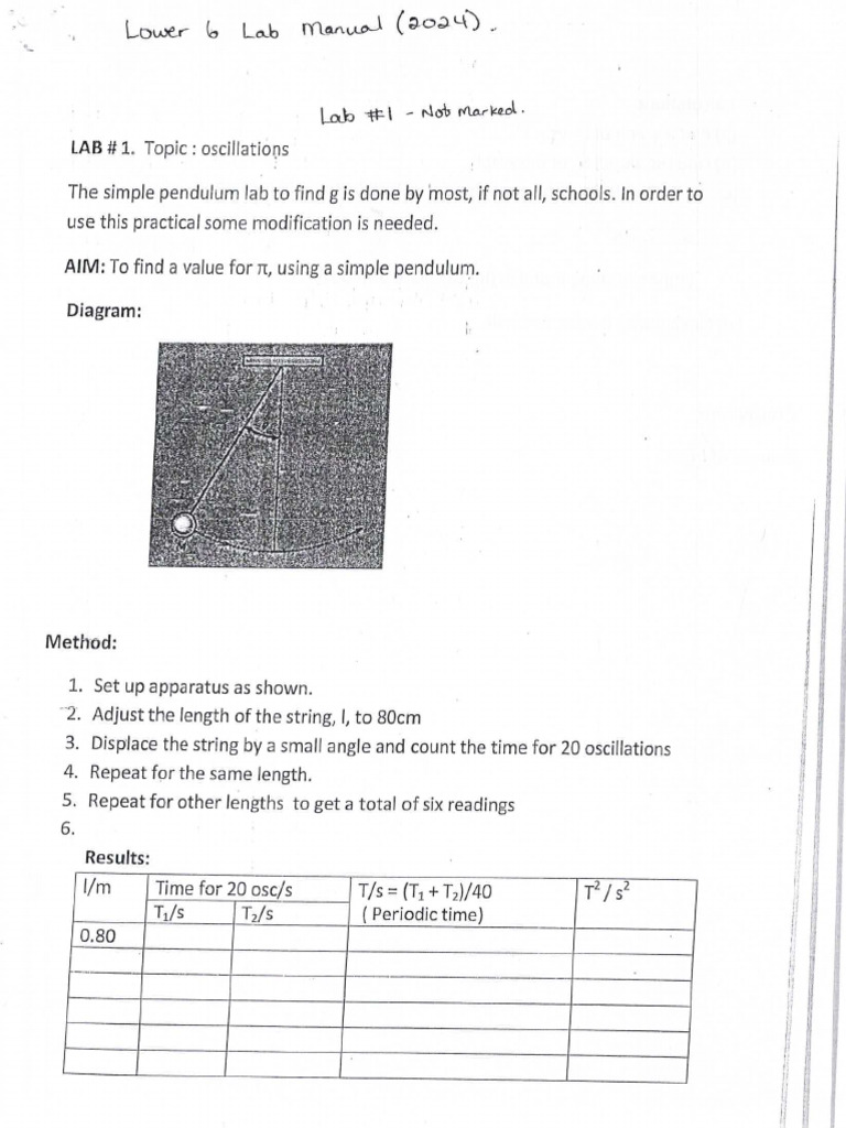 L6 Physcis Lab Manual | PDF