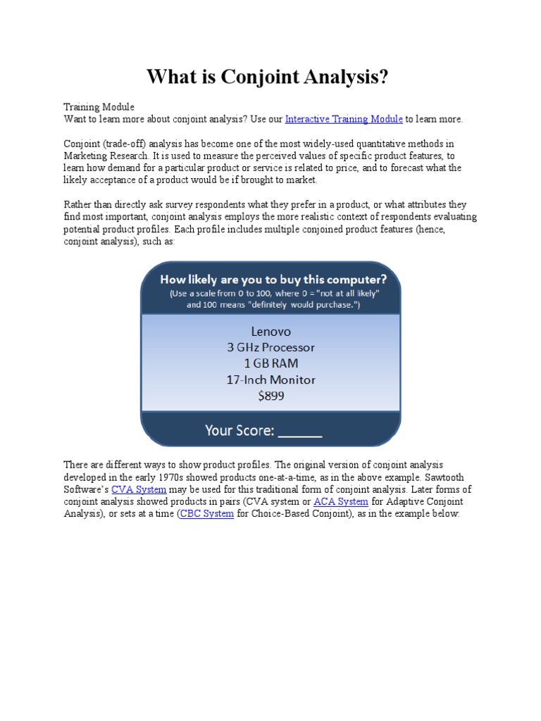What Is Conjoint Analysis | PDF | Evaluation Methods | Analysis