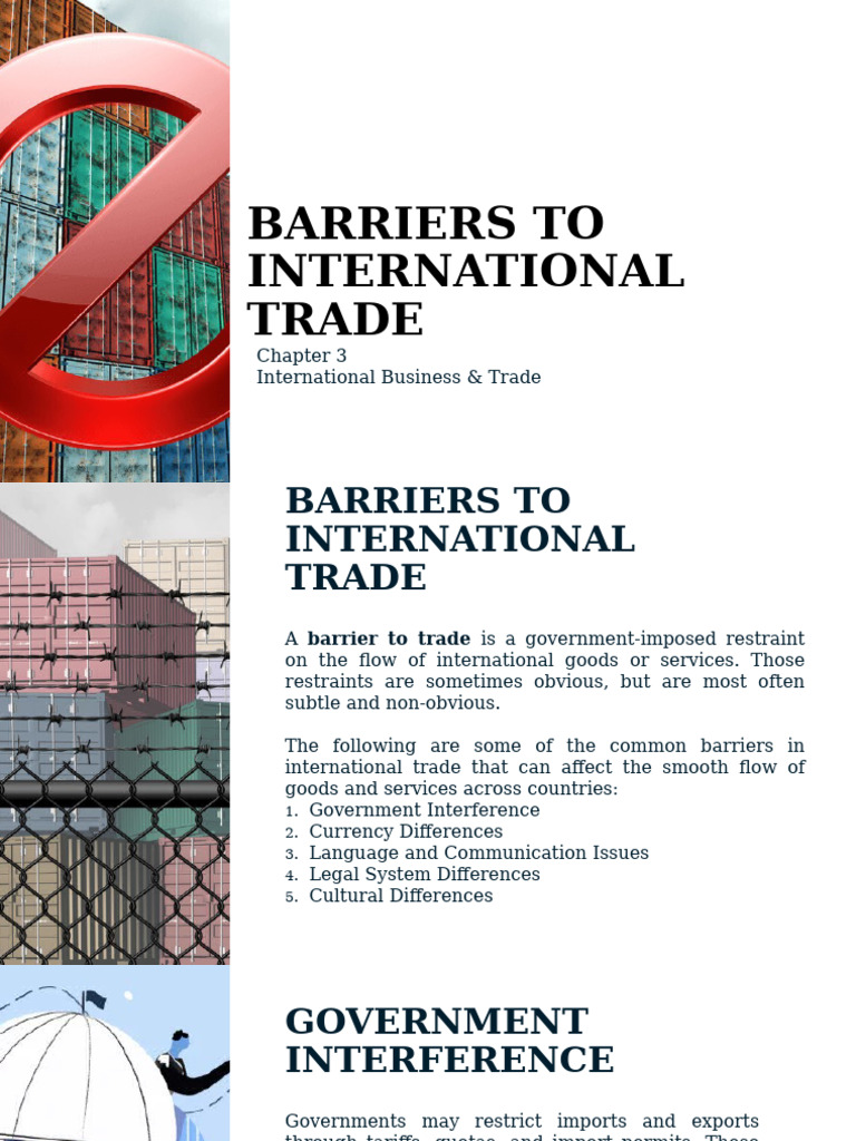 Chapter 3 Barriers To International Trade | PDF | Tariff | Exports