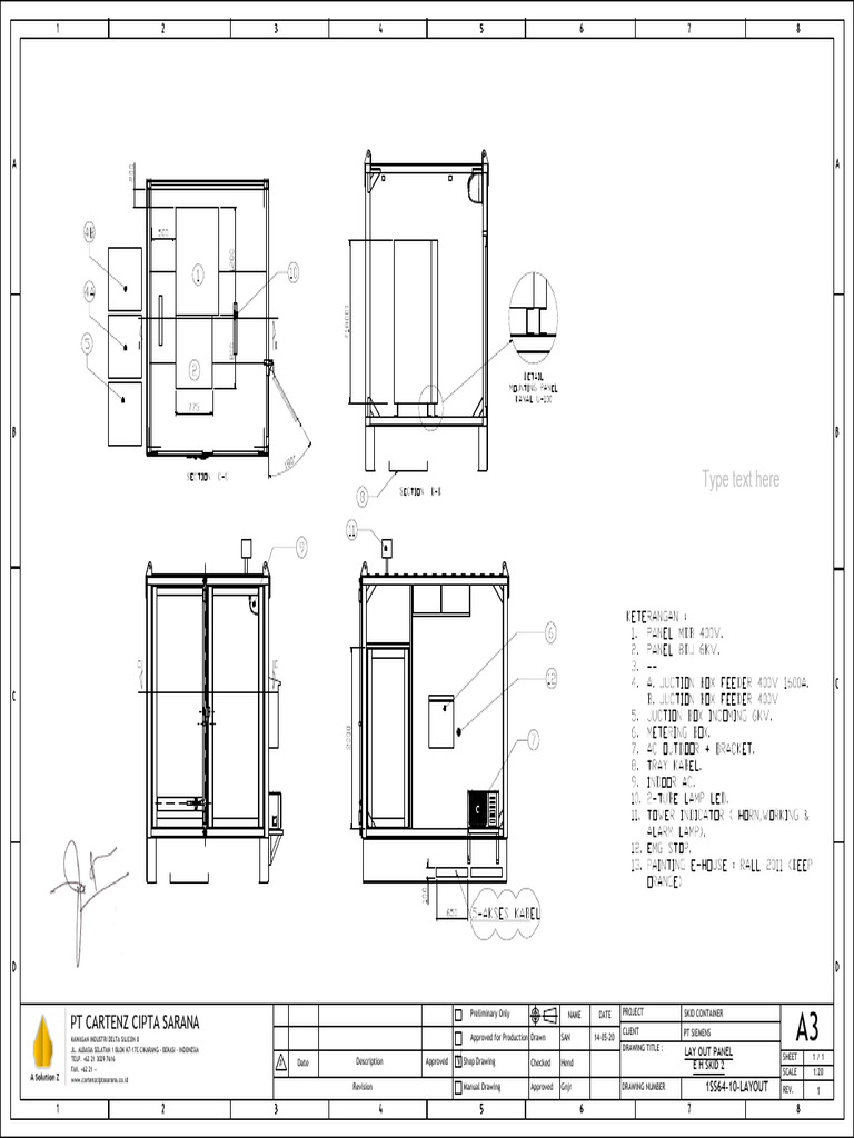 Skid Container Layout Drawing 1:20 | PDF